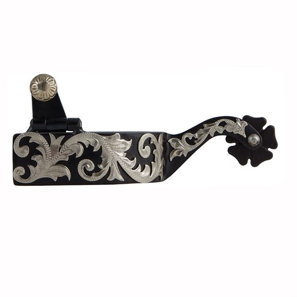 FES Black Filigree Cloverleaf Spurs – DixonSaddlery